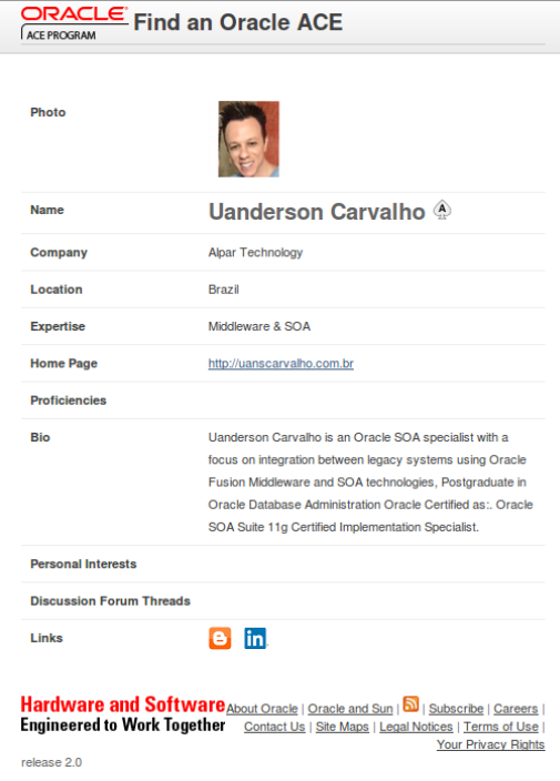 Oracle ACE Associate | UansCarvalho